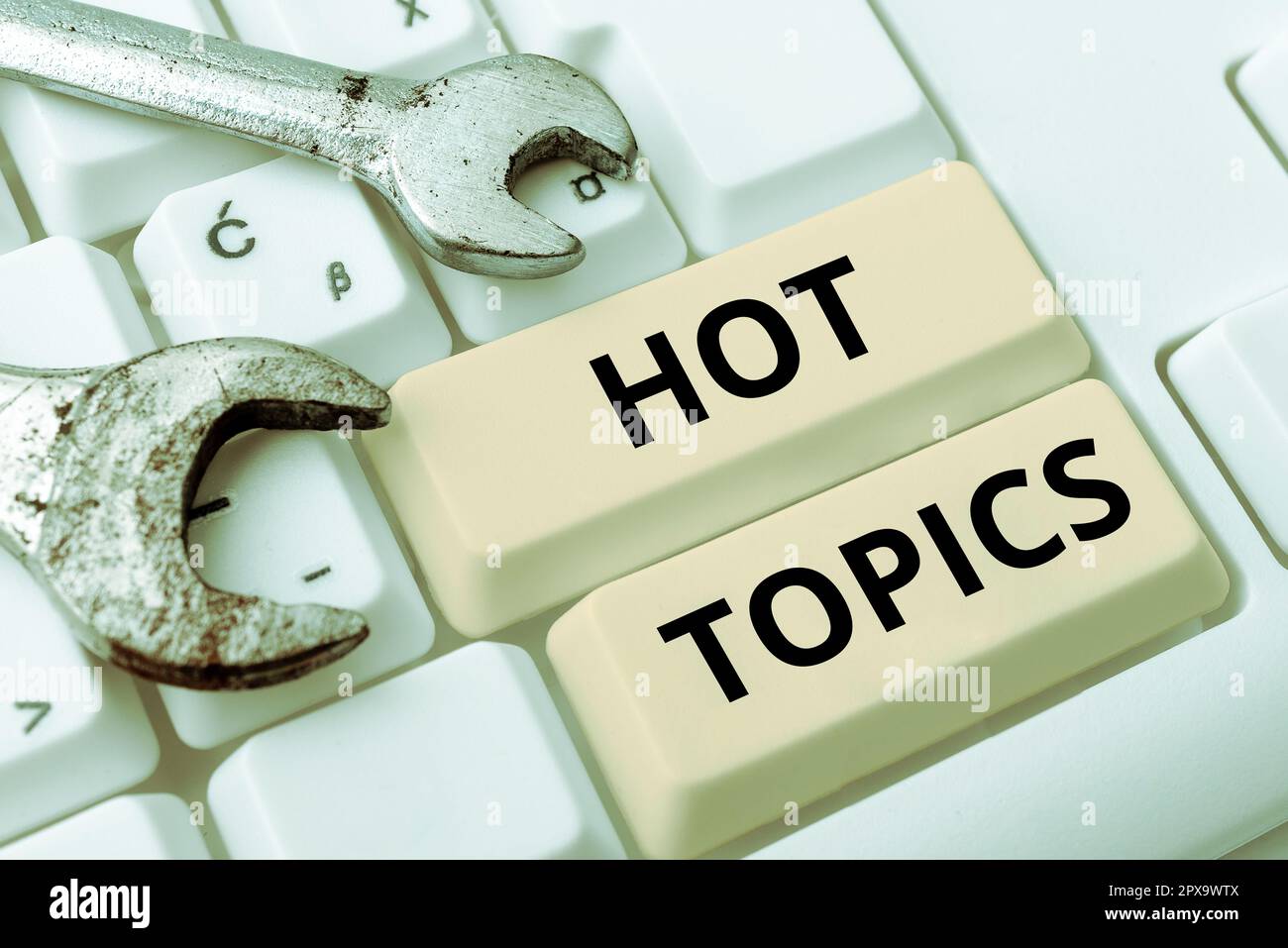 Text showing inspiration Hot Topics, Concept meaning subject that a lot ...