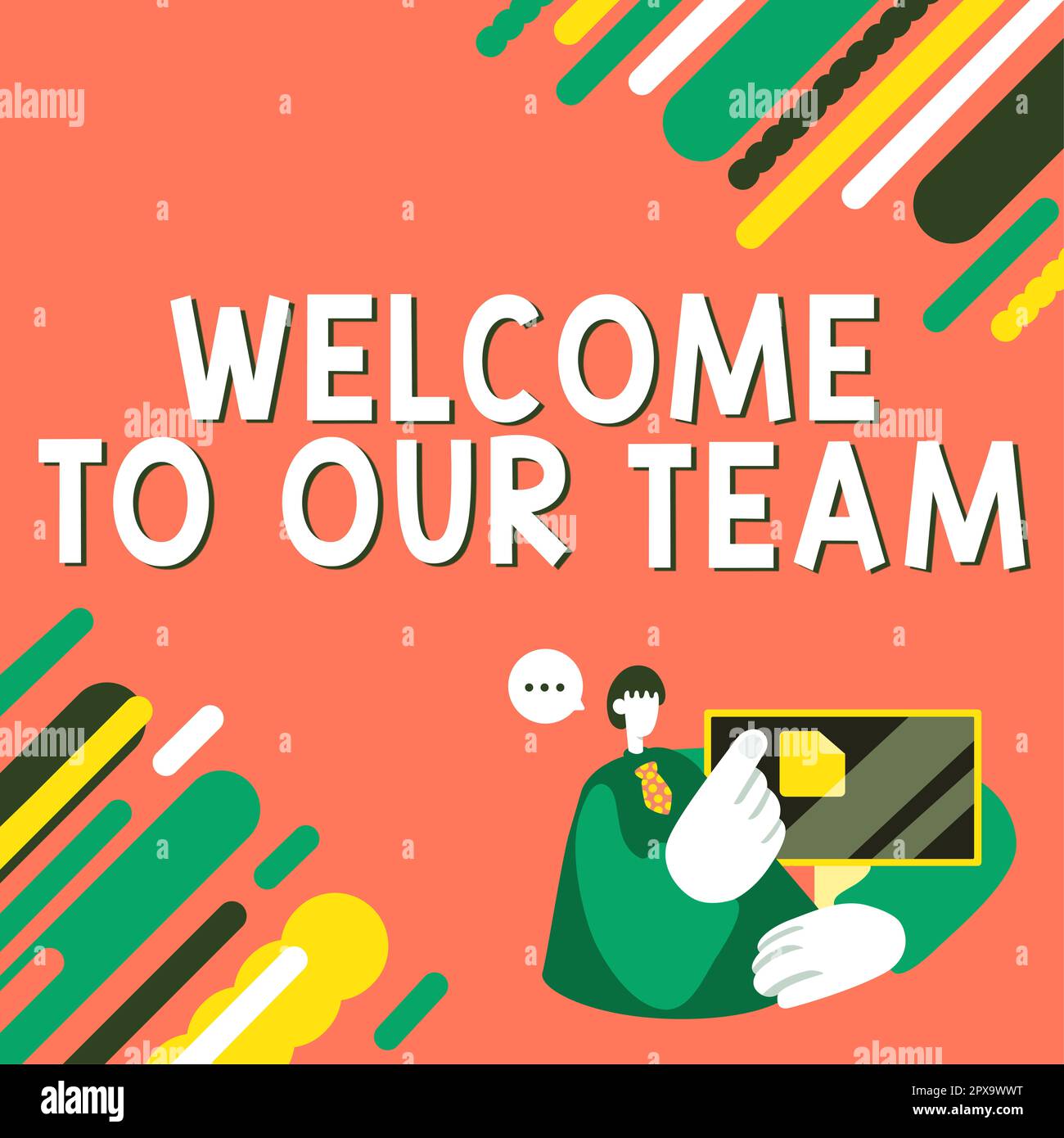 Conceptual caption Welcome To Our Team, Concept meaning introducing ... Conceptual caption Welcome To Our Team, Concept meaning introducing ...