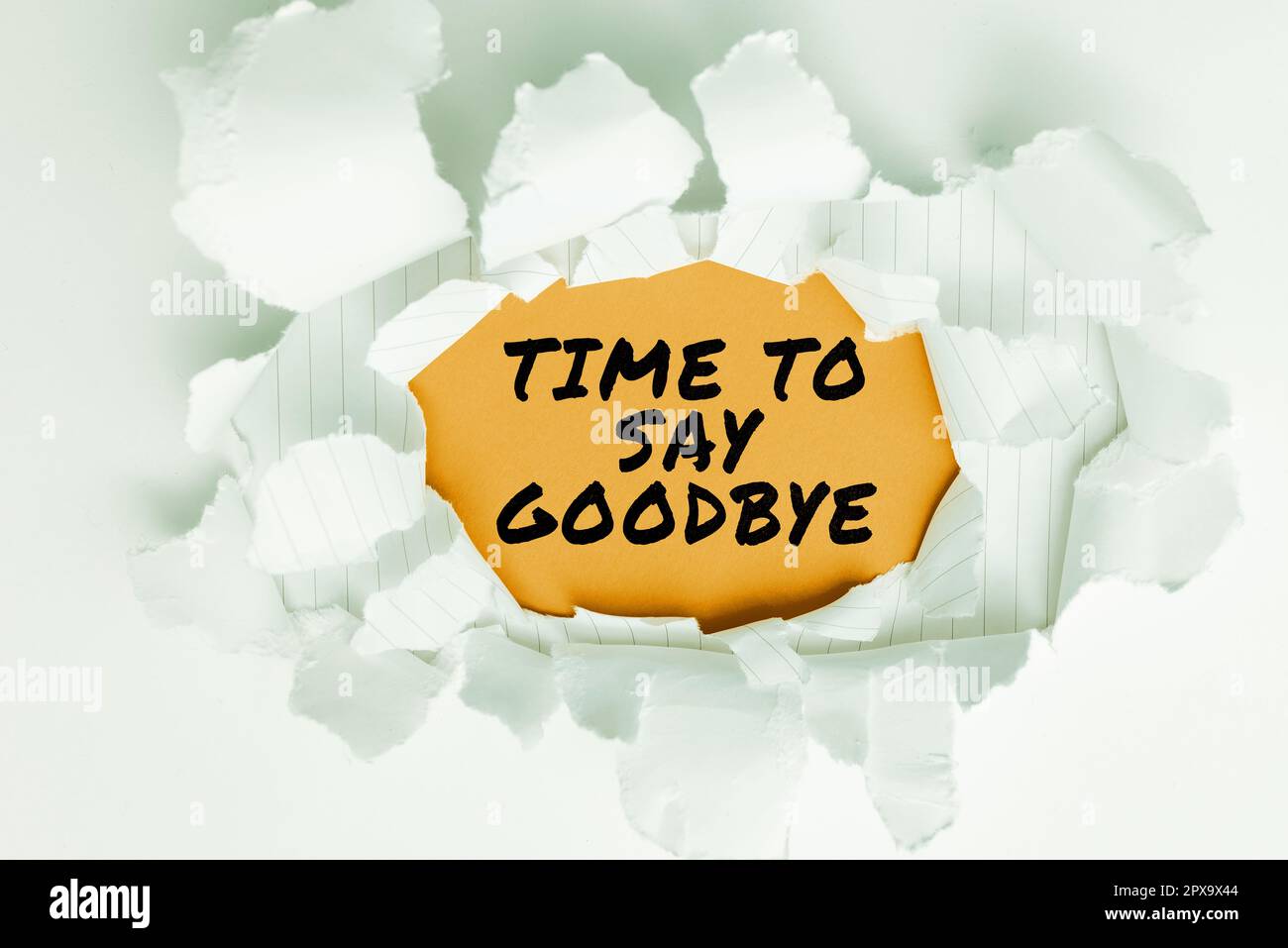 Hand writing sign Time To Say Goodbye, Conceptual photo Bidding ...