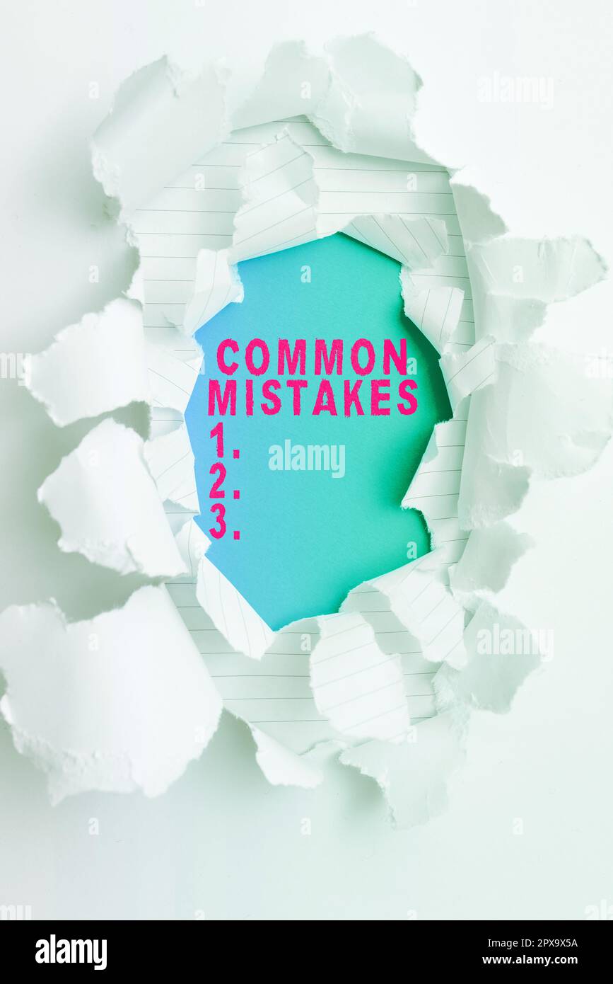 Hand writing sign Common Mistakes, Conceptual photo actions that are ...