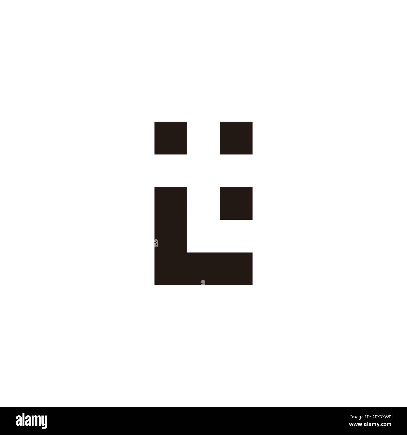 Letter Lt tL L t squares geometric symbol simple logo vector Stock ...