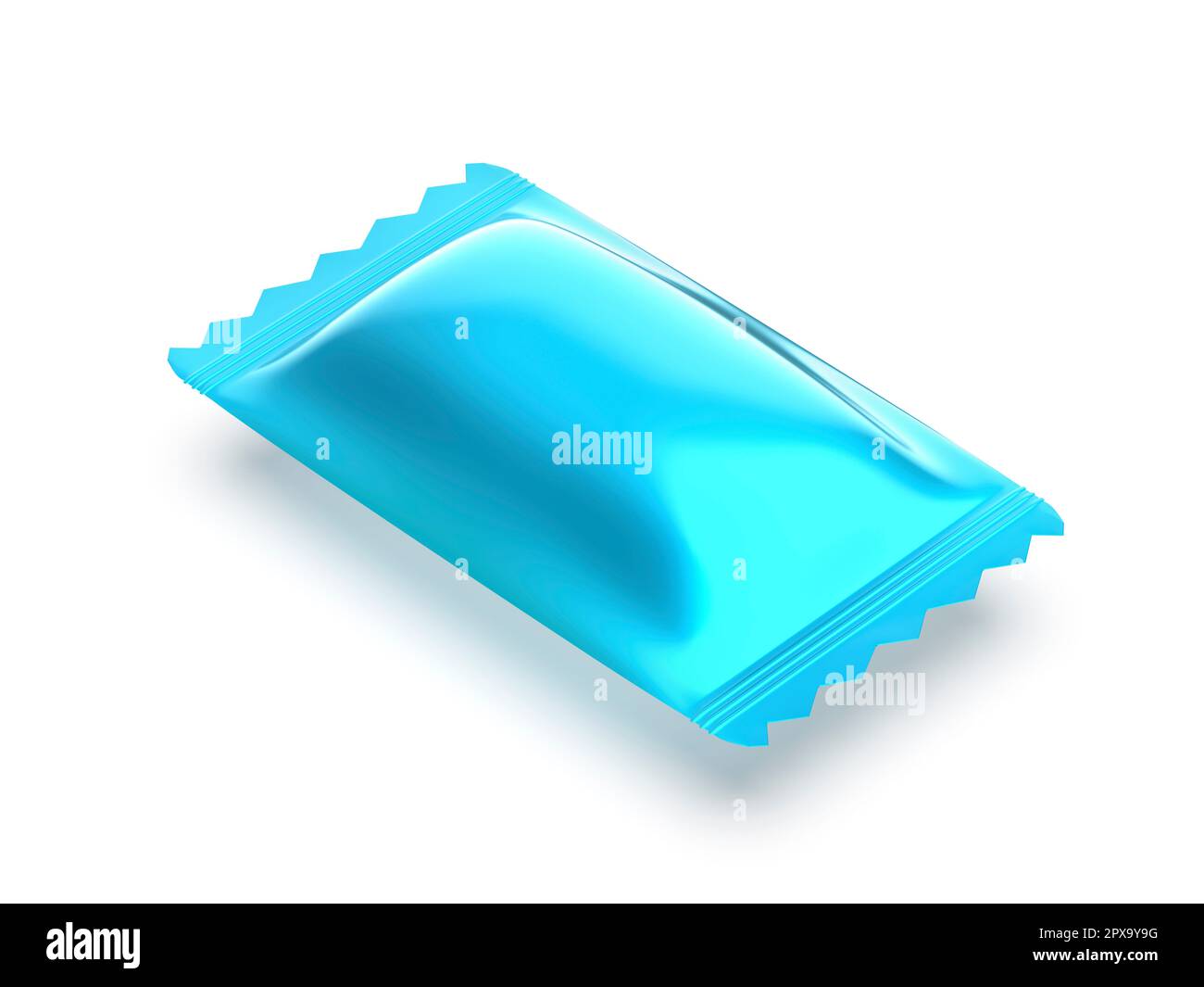 Blank blue sachet for hard candy or other food product Stock Photo - Alamy