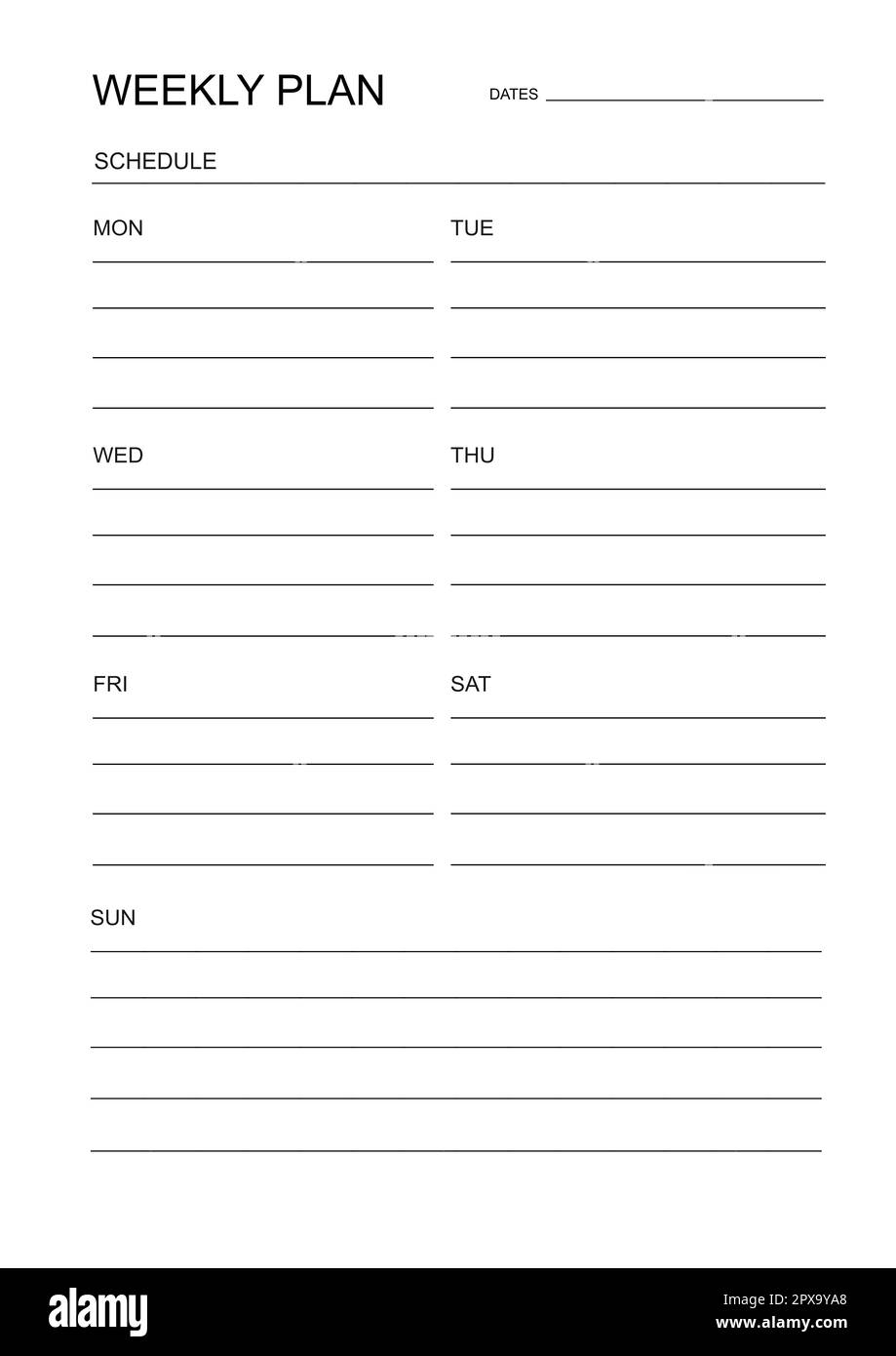 Weekly planner. Planner for every week. Schedule for week. Weekly ...