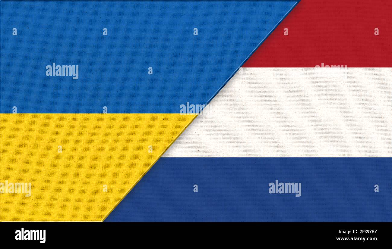Flags of Ukraine and Netherlands. Ukrainian and Dutch state symbols ...