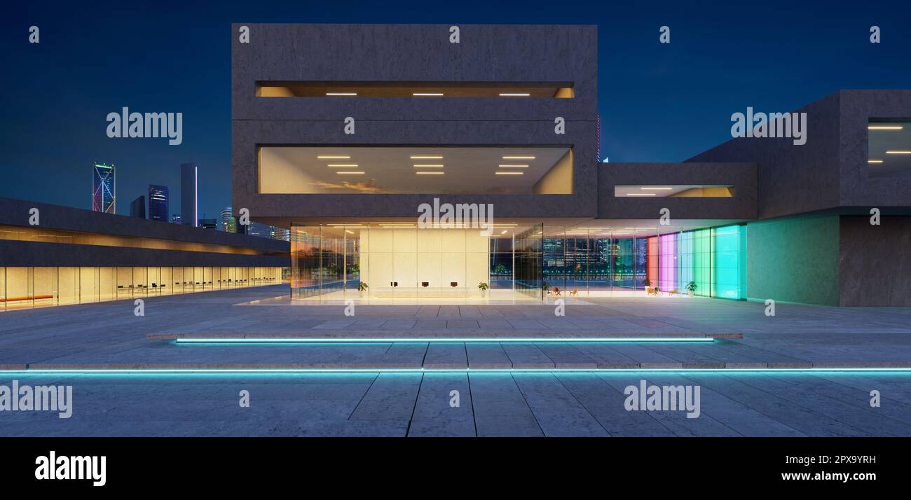 New Modern office buildings exterior. 3d rendering Stock Photo - Alamy