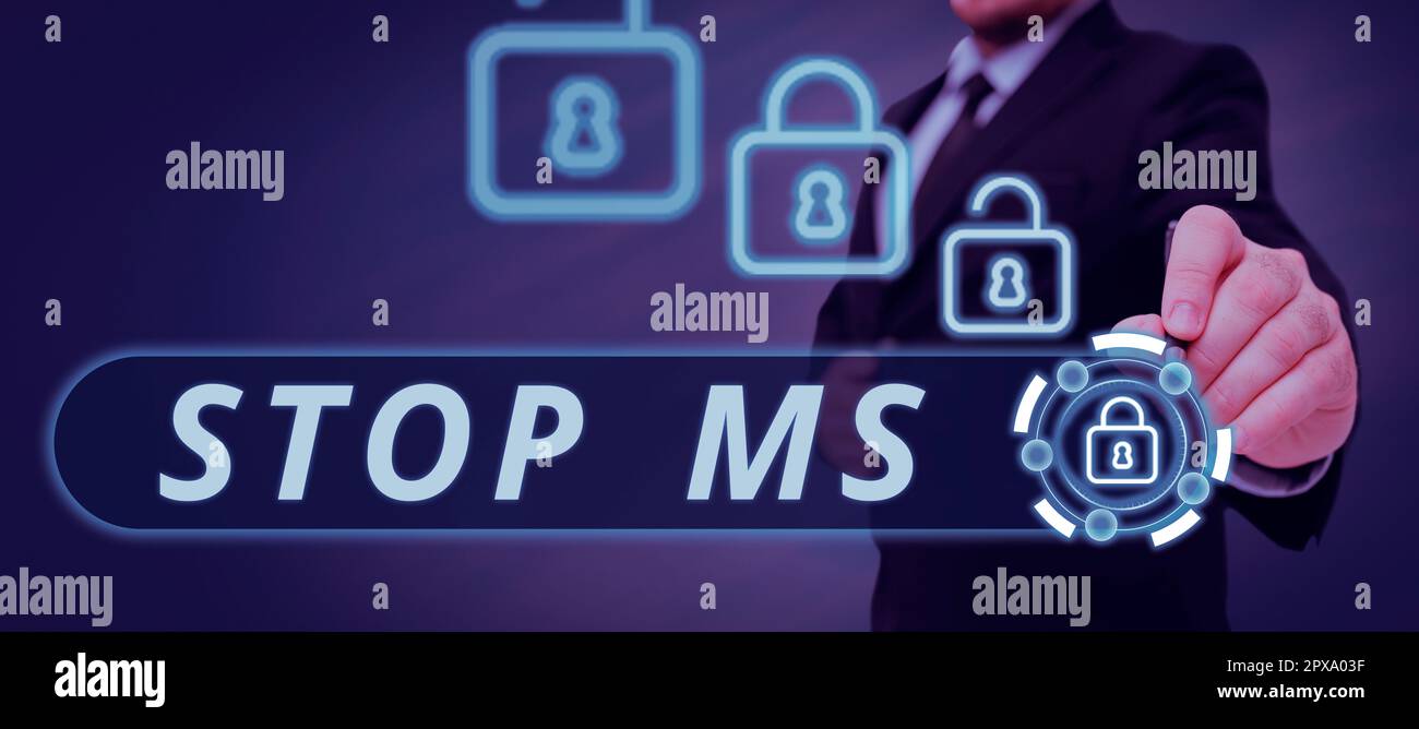 Handwriting text Stop Ms, Business overview prevent disease marked by ...