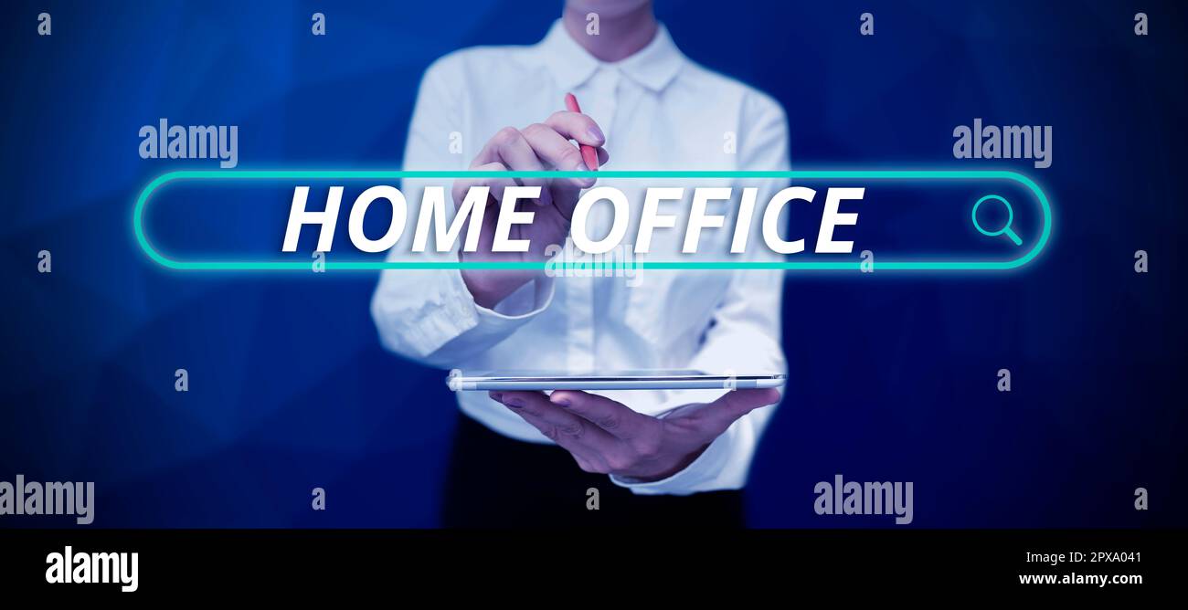 Writing displaying text Home Office, Word for space designated in a ...