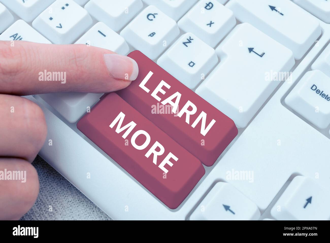 Inspiration showing sign Learn More, Internet Concept Deepen knowledge ...