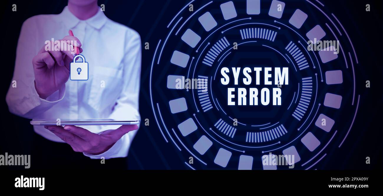 Conceptual caption System Error, Business showcase Technological ... Conceptual caption System Error, Business showcase Technological ...