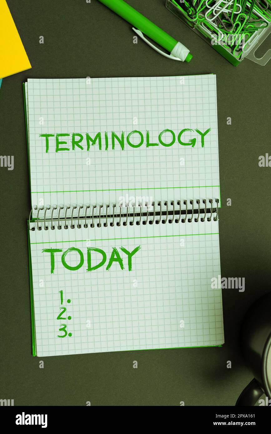 Sign displaying Terminology, Concept meaning Terms used with particular ...