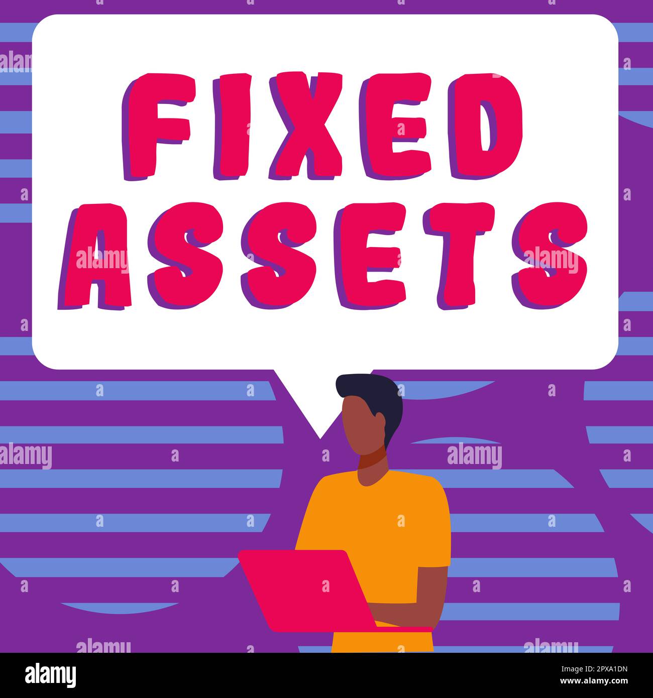 Text caption presenting Fixed Assets, Concept meaning long-term ...
