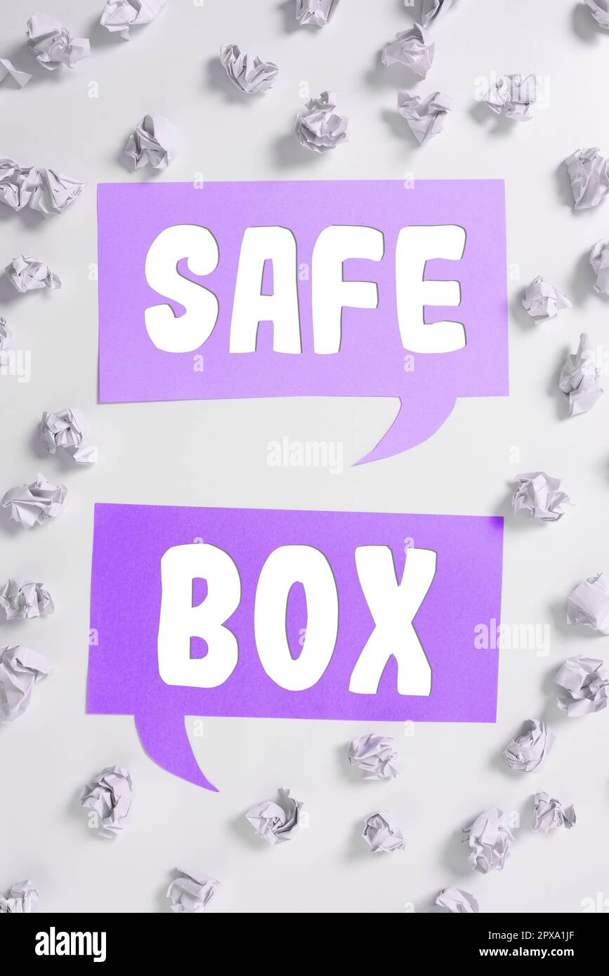 Text showing inspiration Safe Box, Concept meaning A small structure ...