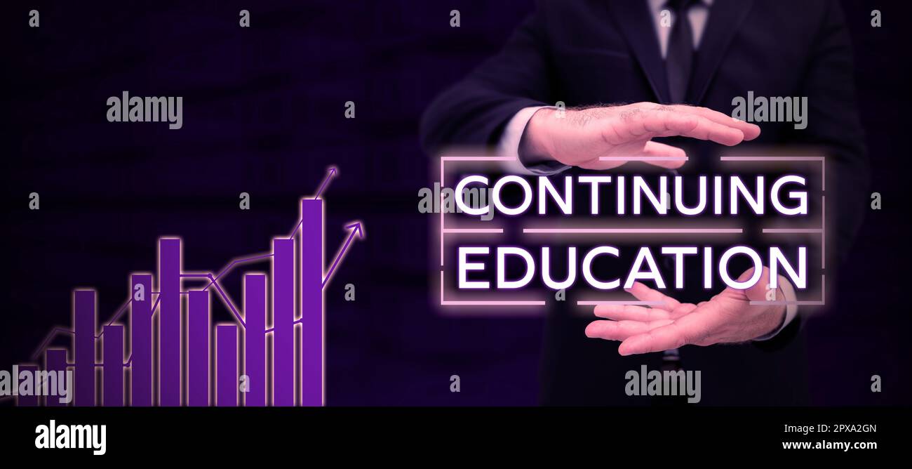 Sign displaying Continuing Education, Word for Continued Learning ...