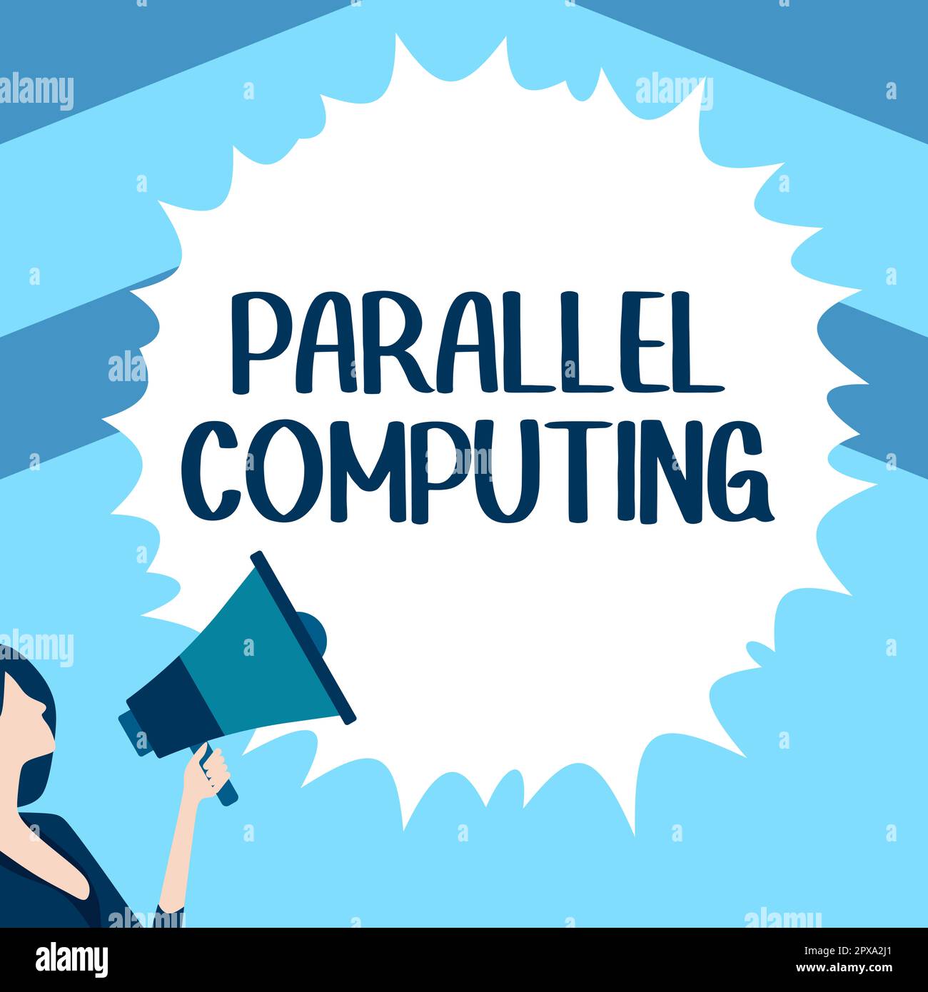 Hand writing sign Parallel Computing, Business idea simultaneous calculation by means of ...