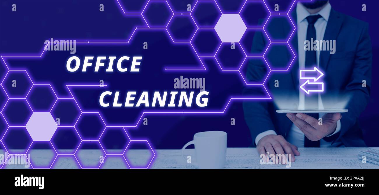 Inspiration showing sign Office Cleaning, Business approach the action ...