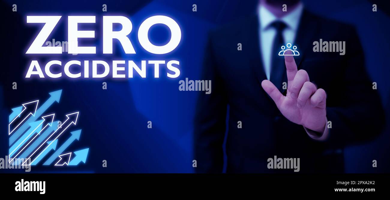 Text sign showing Zero Accidents, Word for important strategy for ...