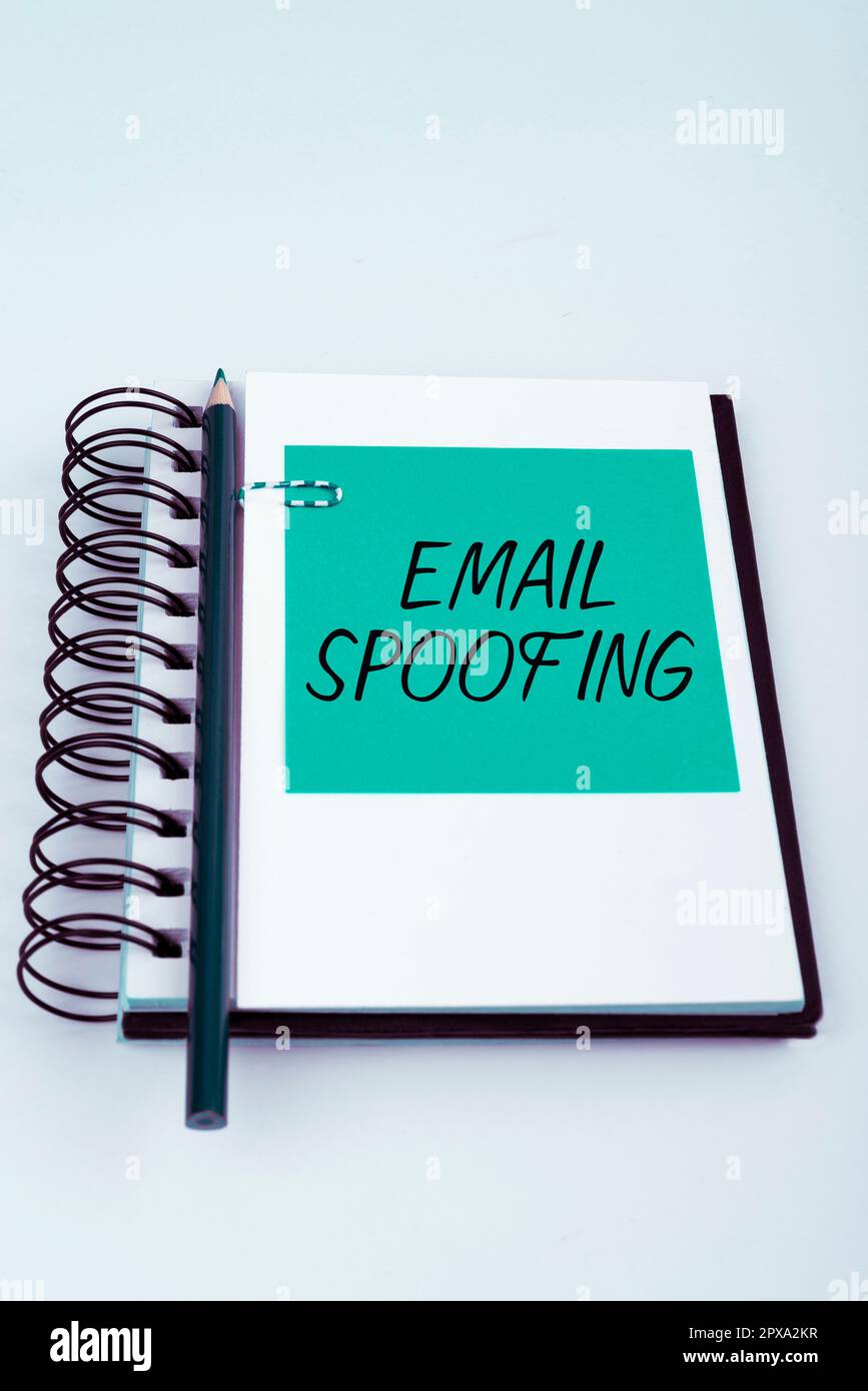 Conceptual caption Email Spoofing, Word Written on secure the access ... Conceptual caption Email Spoofing, Word Written on secure the access ...