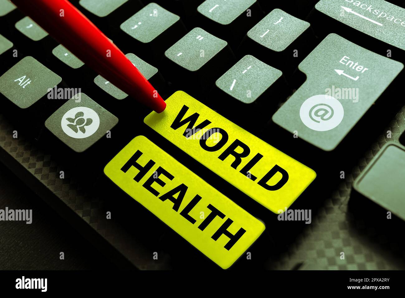 Conceptual caption World Health, Internet Concept World day of action ...
