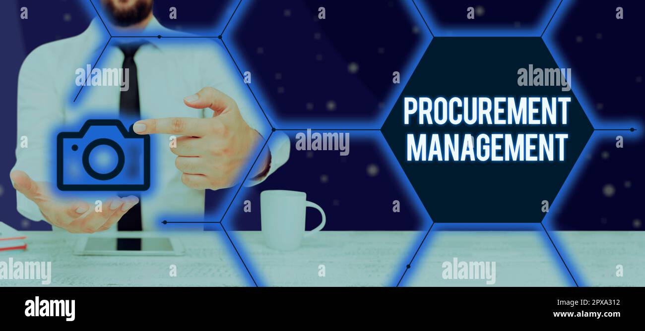 Conceptual display Procurement Management, Concept meaning buying Goods ...