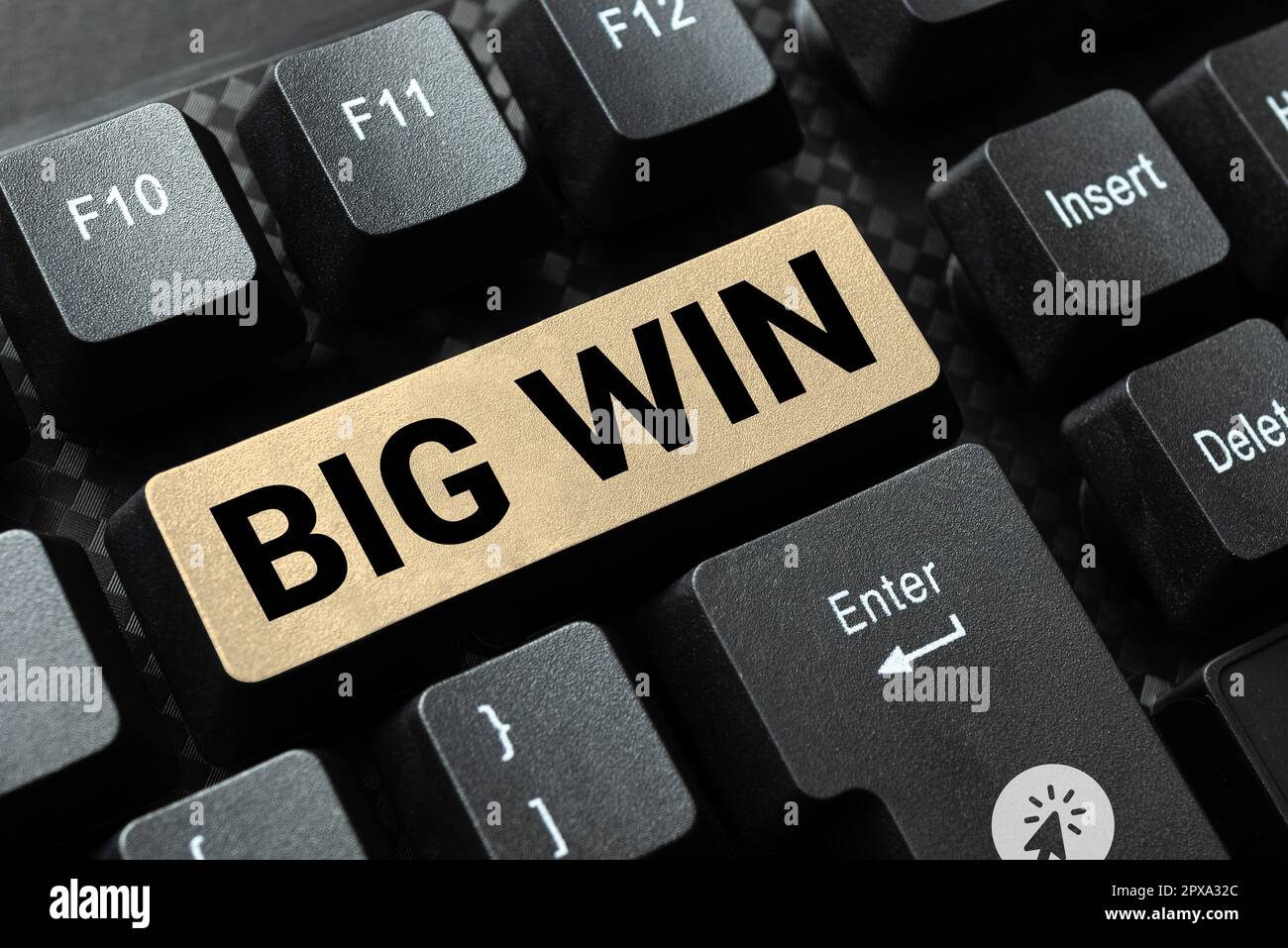 Hand writing sign Big Win, Business idea having won an important prize ...