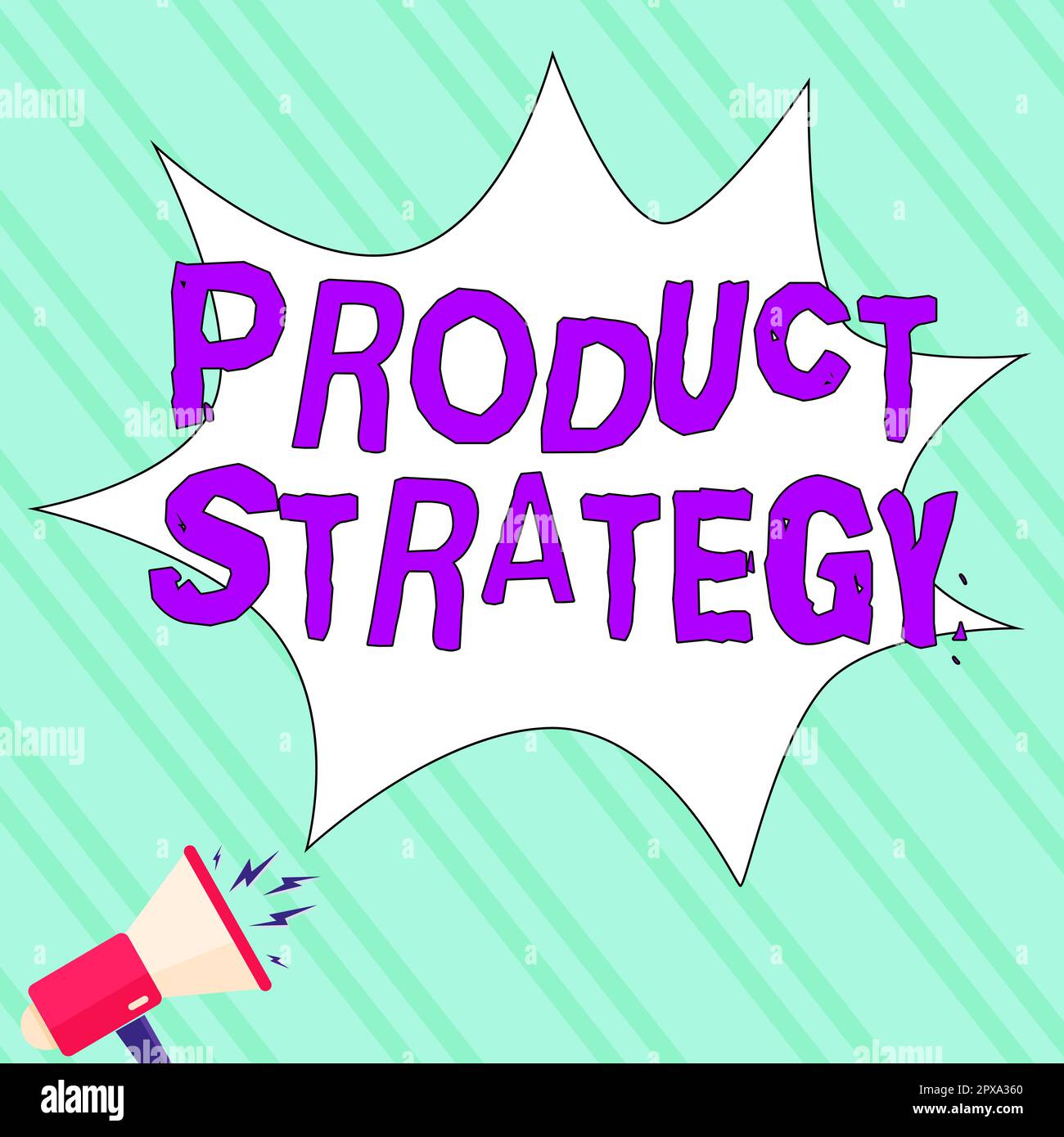 Text caption presenting Product Strategy, Business showcase long term ...