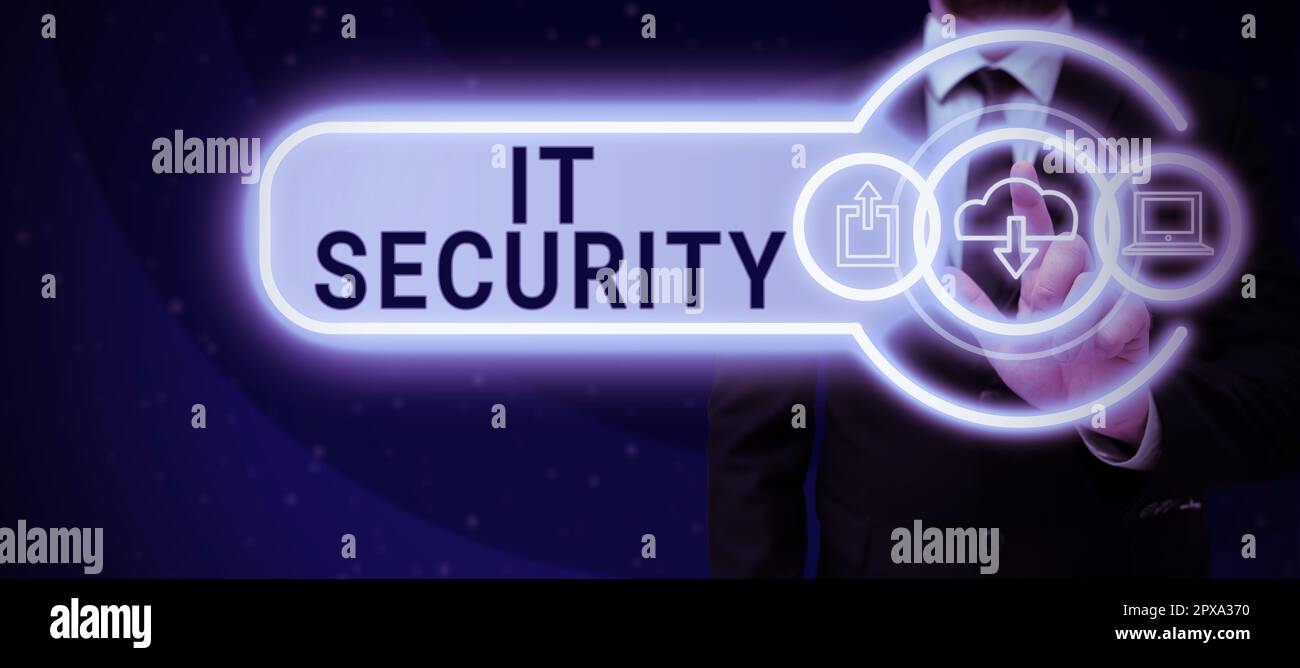 Hand writing sign It Security, Word for Protection of internet ...