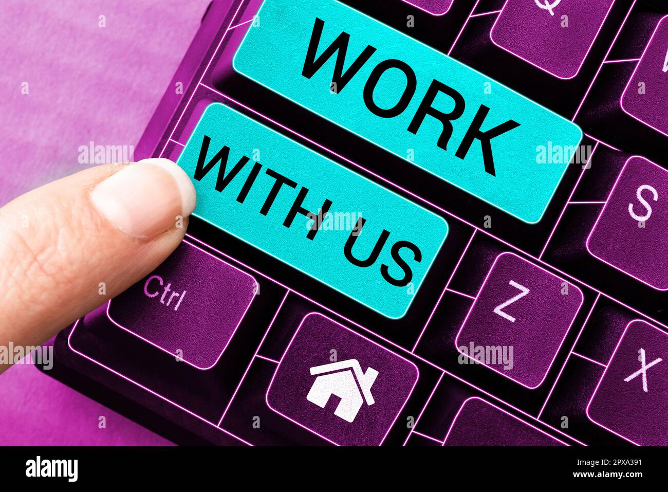 Writing displaying text Work With Us, Business overview Invitation to ...