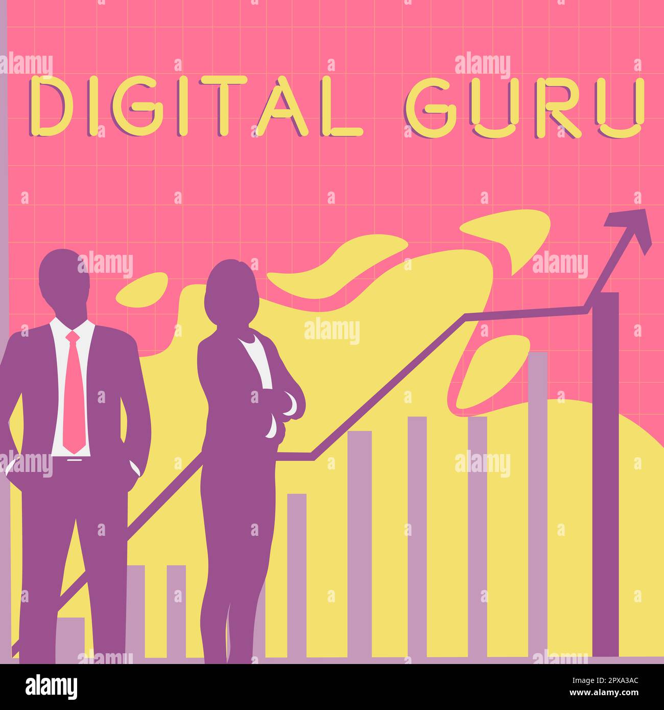 Conceptual caption Digital Guru, Business overview teacher and ...