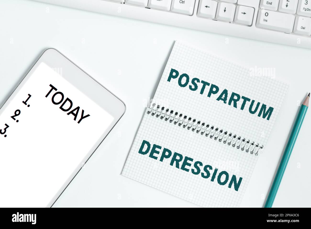 Sign displaying Postpartum Depression, Word Written on a mood disorder ...