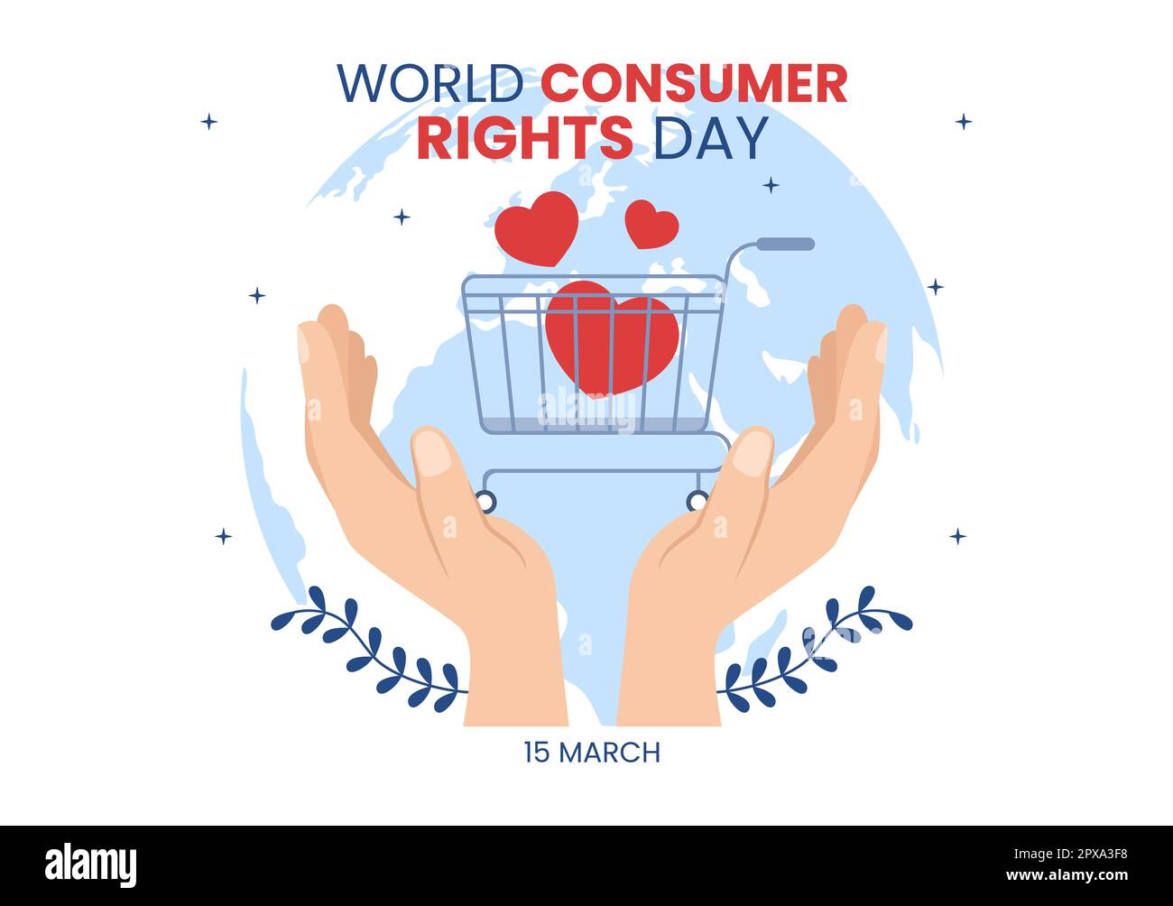 World Consumer Rights Day Illustration with Shopping, Bags and Needs of ...