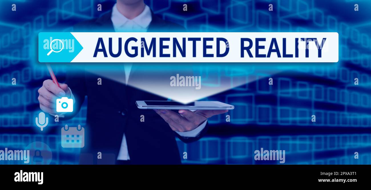 Text showing inspiration Augmented Reality, Business concept technology ...