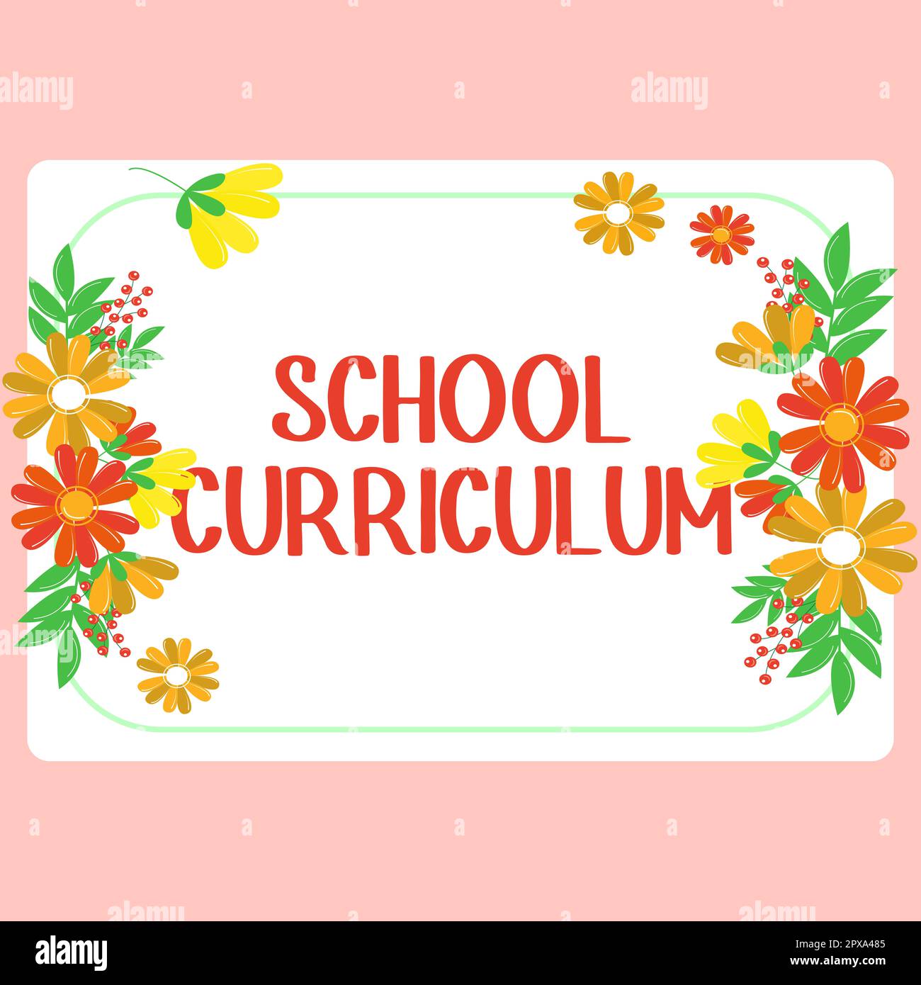 Sign displaying School Curriculum, Business overview designed to ...