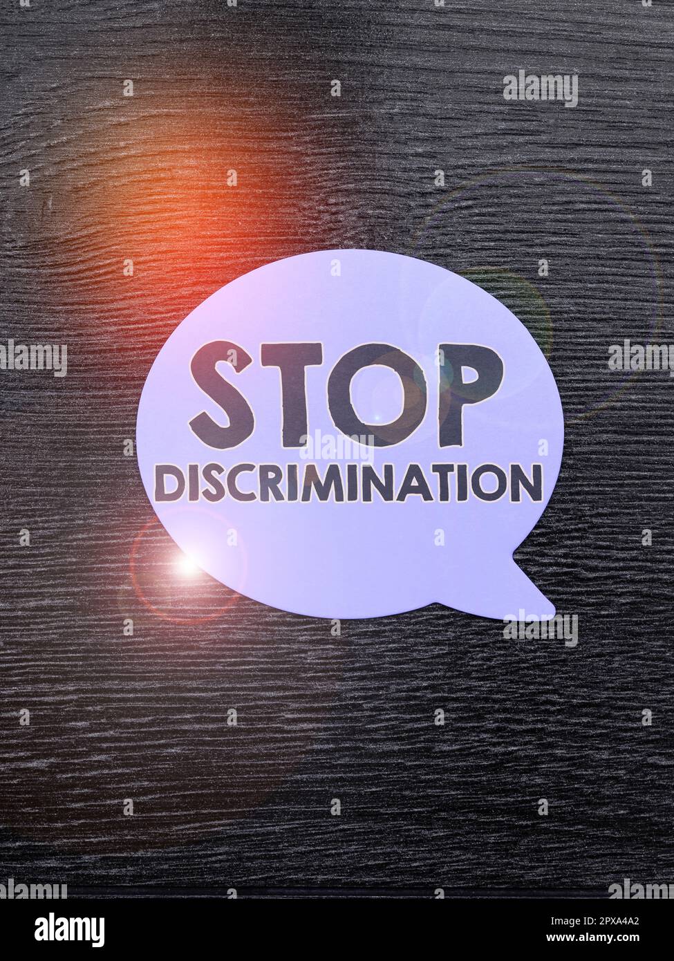 Conceptual caption Stop Discrimination, Word Written on Prevent Illegal ...
