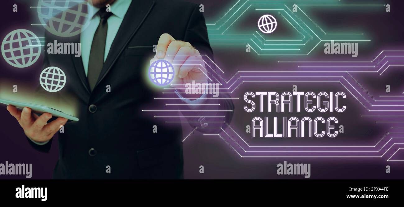Conceptual display Strategic Alliance, Business overview a bond between ...