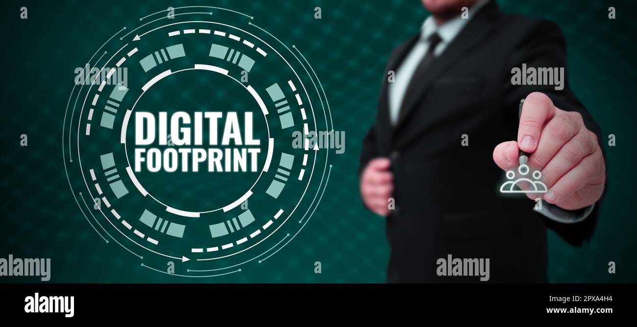 Handwriting text Digital Footprint, Conceptual photo uses digital ...