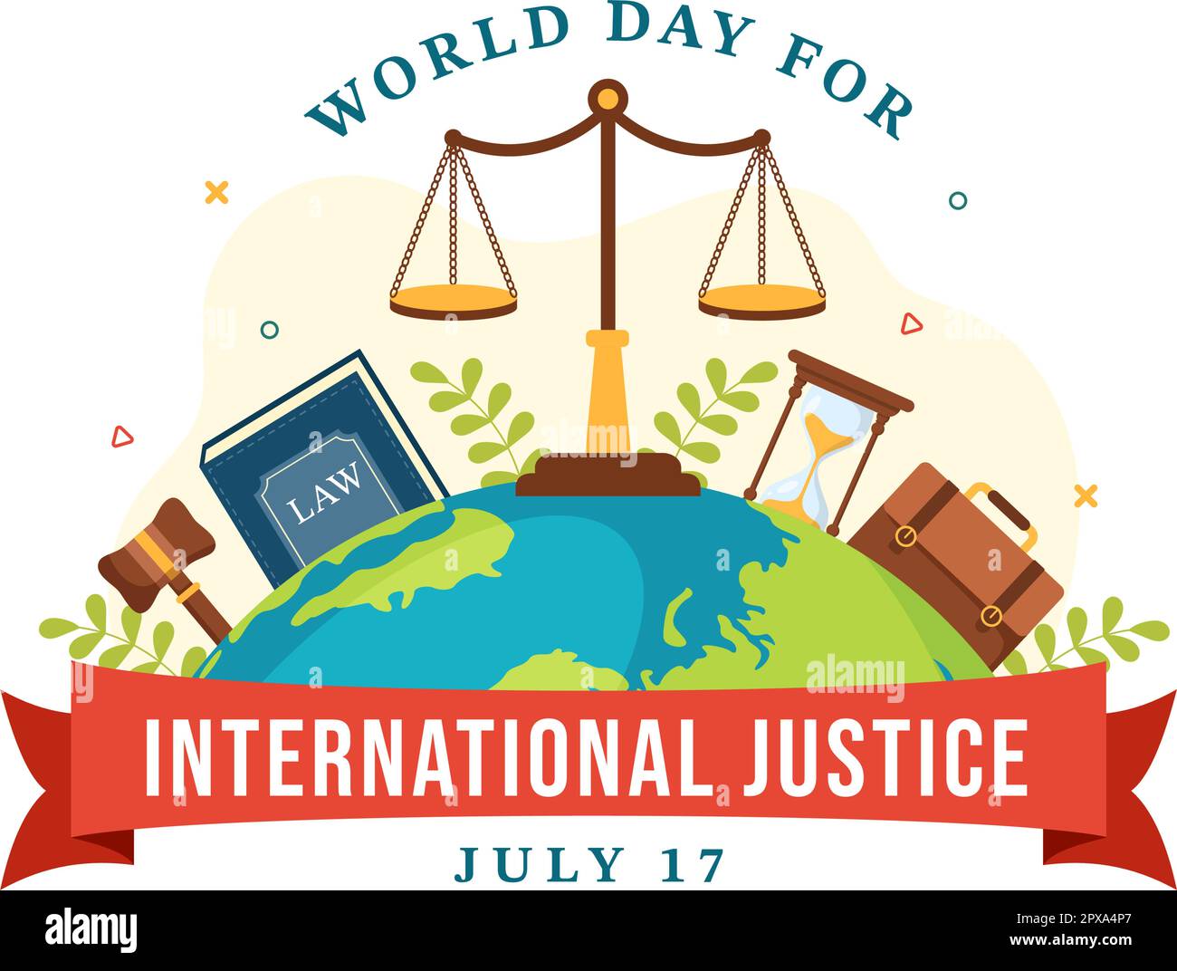 World Day for International Justice Vector Illustration with Earth ...