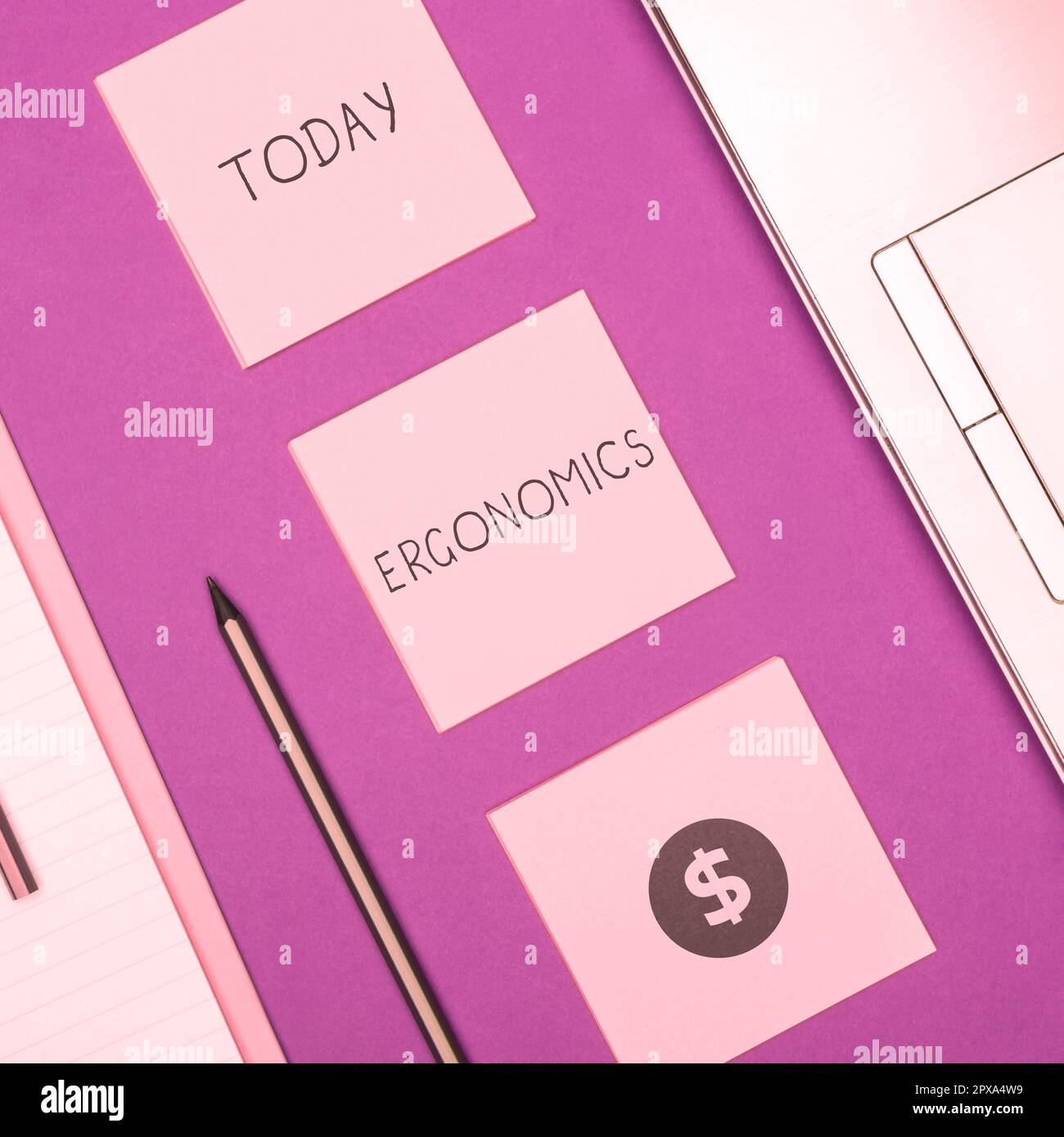 Handwriting text Ergonomics, Word Written on fitting or designing a ...