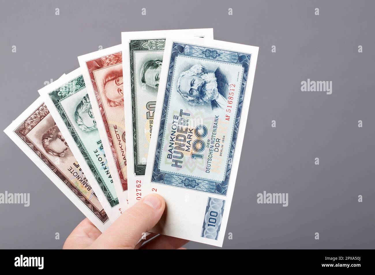 Old East German money - Mark a business background Stock Photo - Alamy
