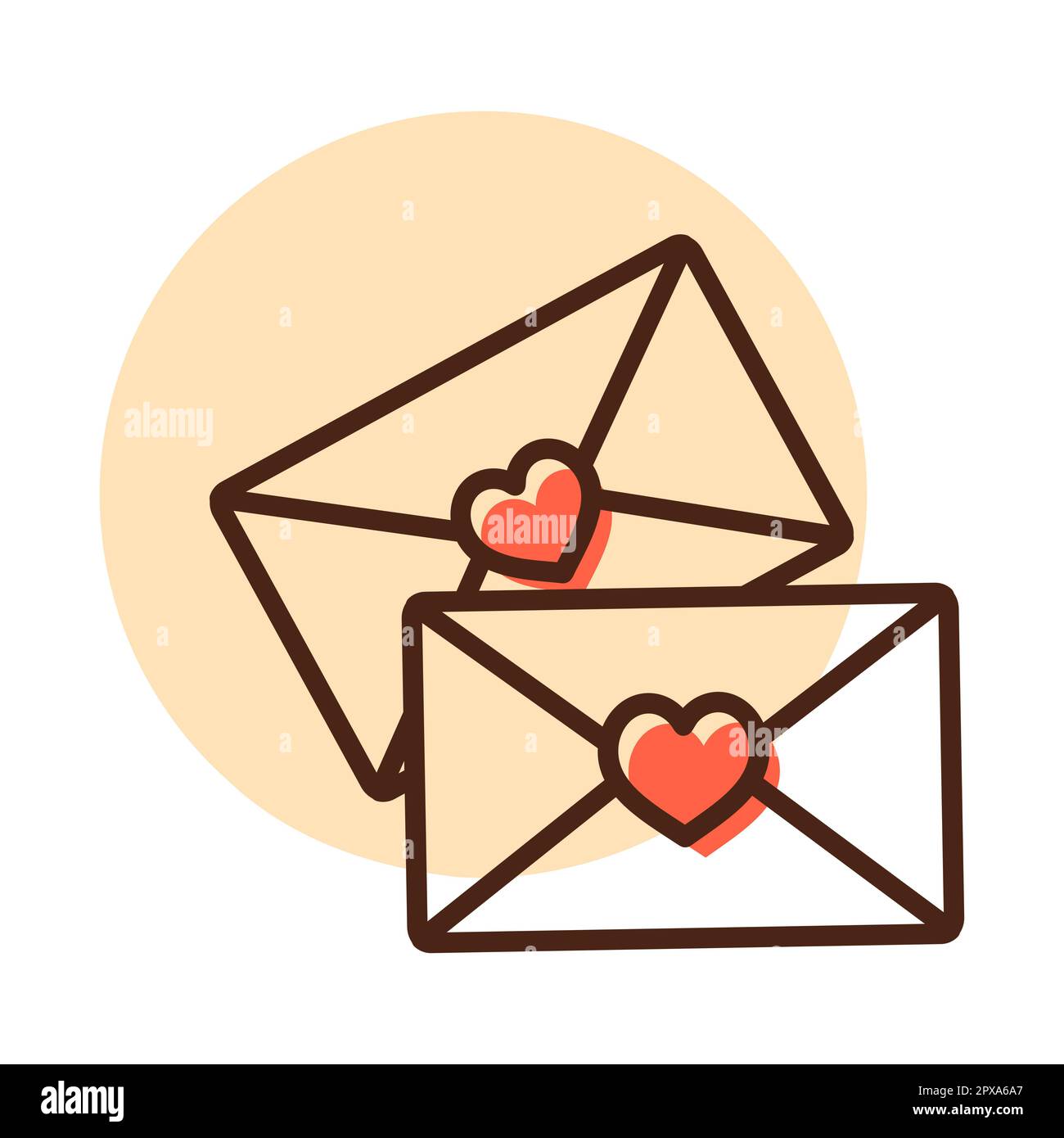 Two envelope icon. Love Letter. Valentines day symbol. Vector ...