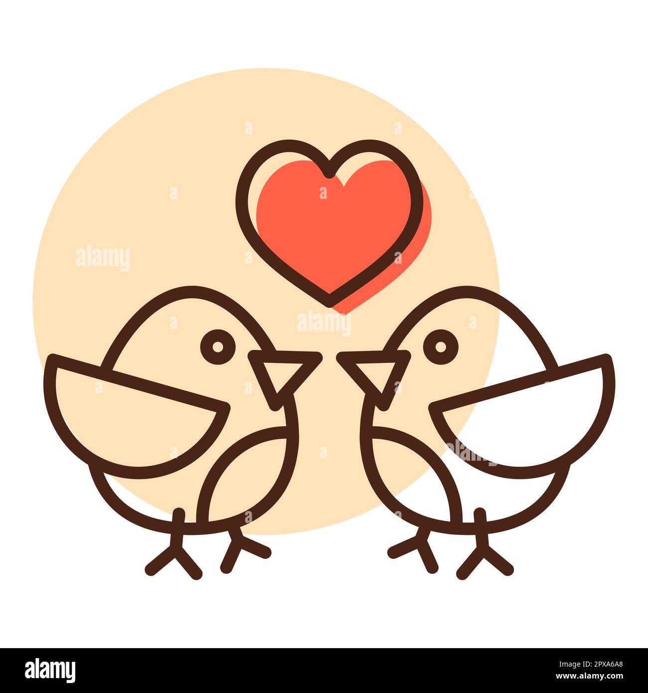 Love birds icon. Couple in love symbol. Valentine day. Vector ...