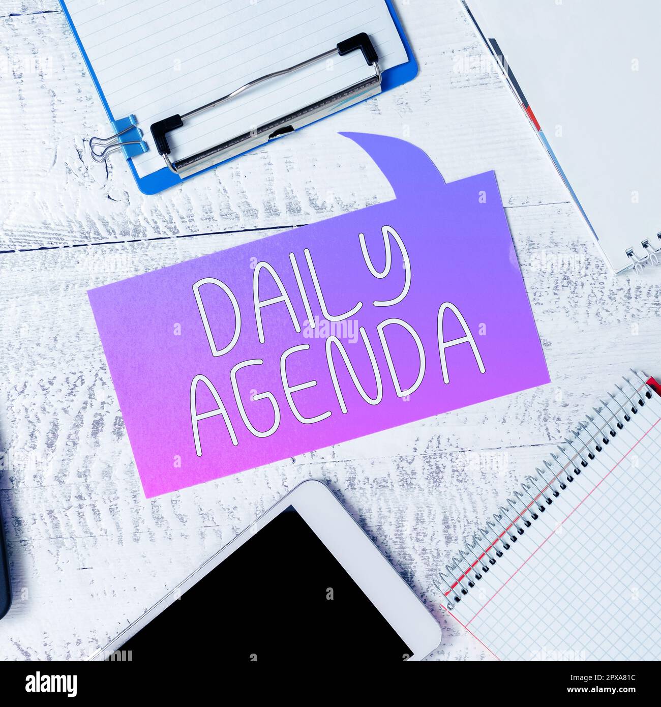 Conceptual caption Daily Agenda, Conceptual photo To do list of items ...