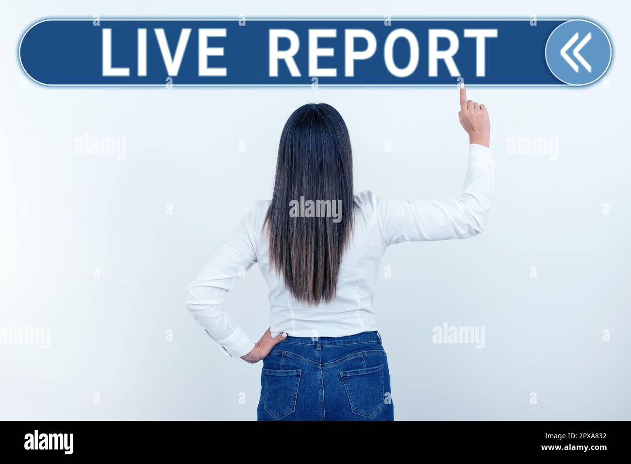 Handwriting text Live Report, Internet Concept continuous stream of ...