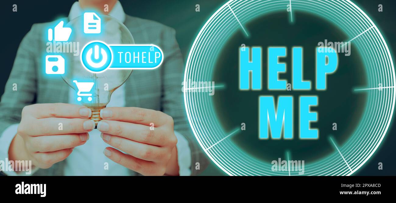 Hand writing sign Help Me, Conceptual photo Asking someone to assist ...