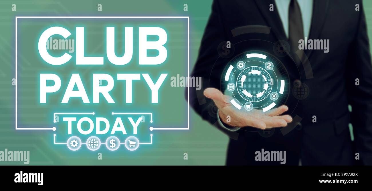 Conceptual display Club Party, Internet Concept social gathering in a ...