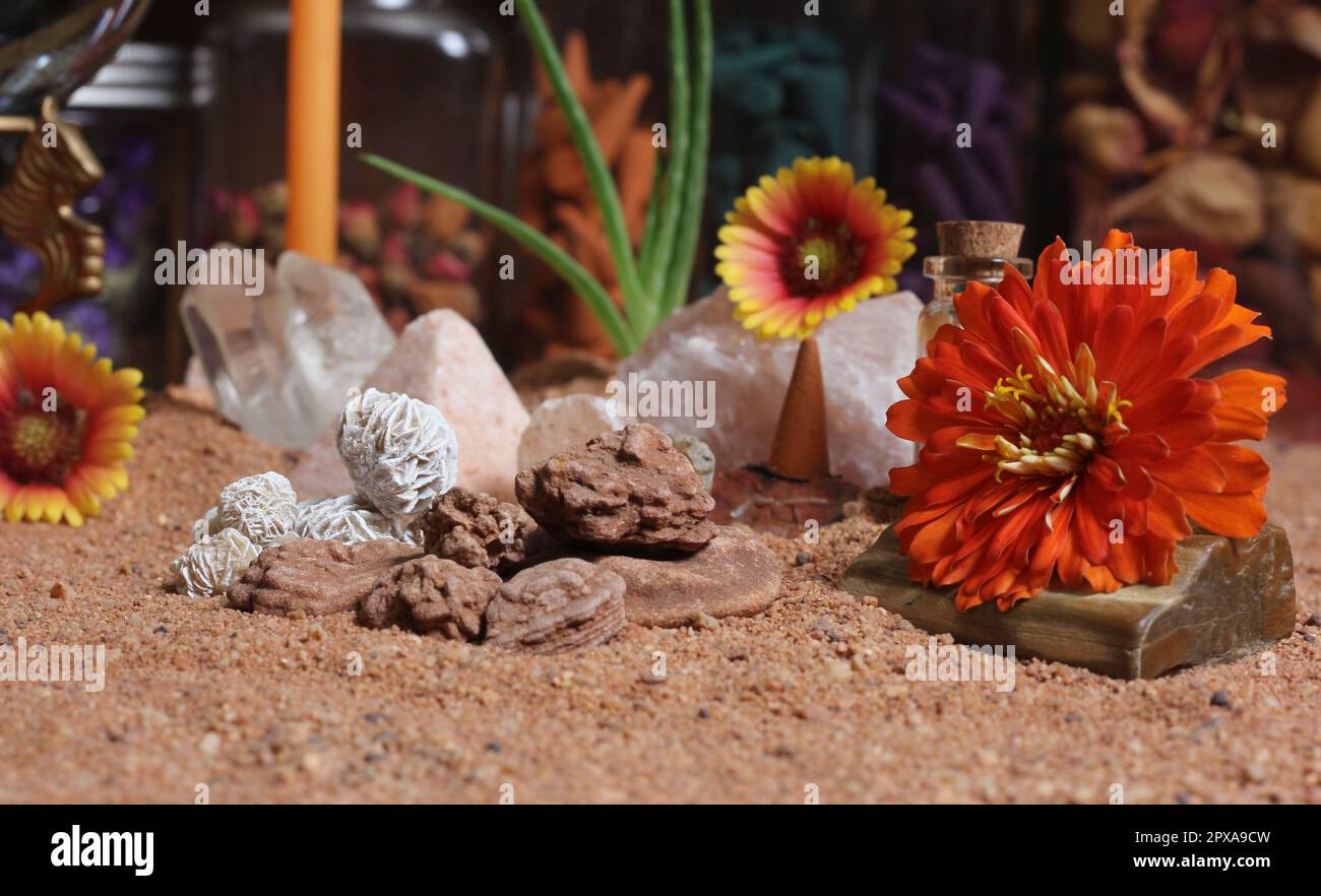 Desert Rose Rocks With Quartz Crystals on Australian Red Sand ...