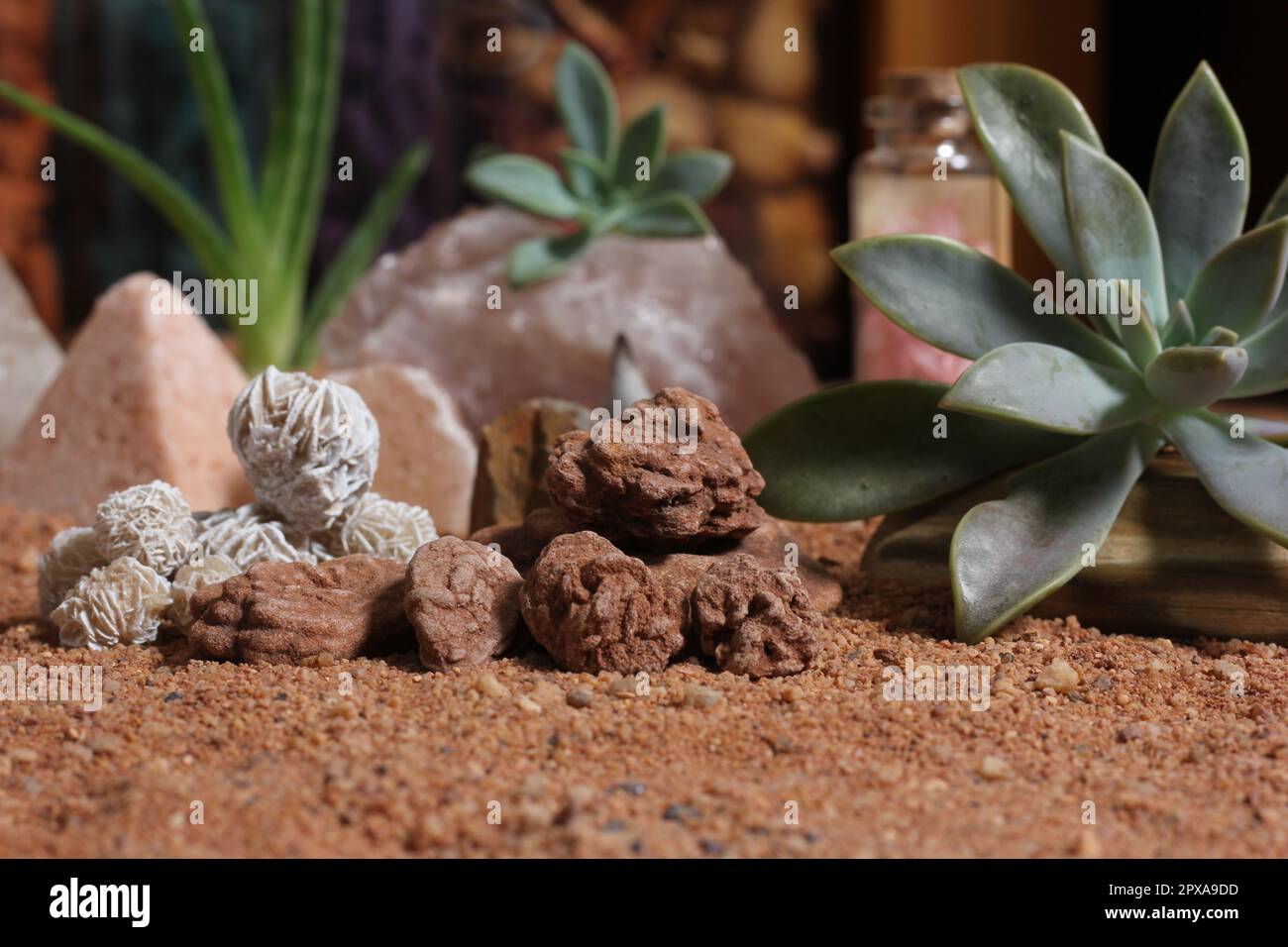 Desert Rose Rocks With Quartz Crystals on Australian Red Sand ...