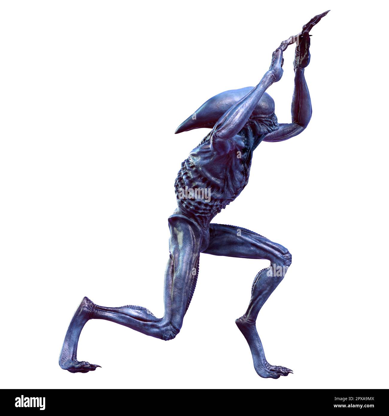 3D rendering of a blue male alien isolated on white background Stock ...