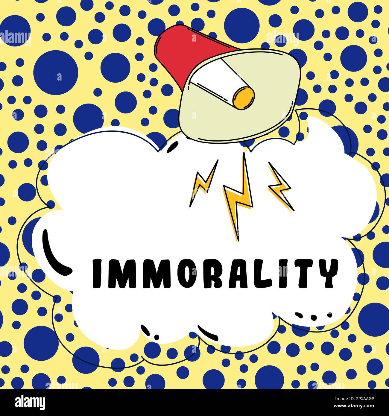 Text Showing Inspiration Immorality Concept Meaning The State Or Quality Of Being Immoral