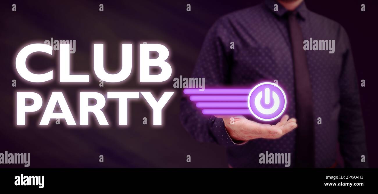 Conceptual display Club Party, Internet Concept social gathering in a ...