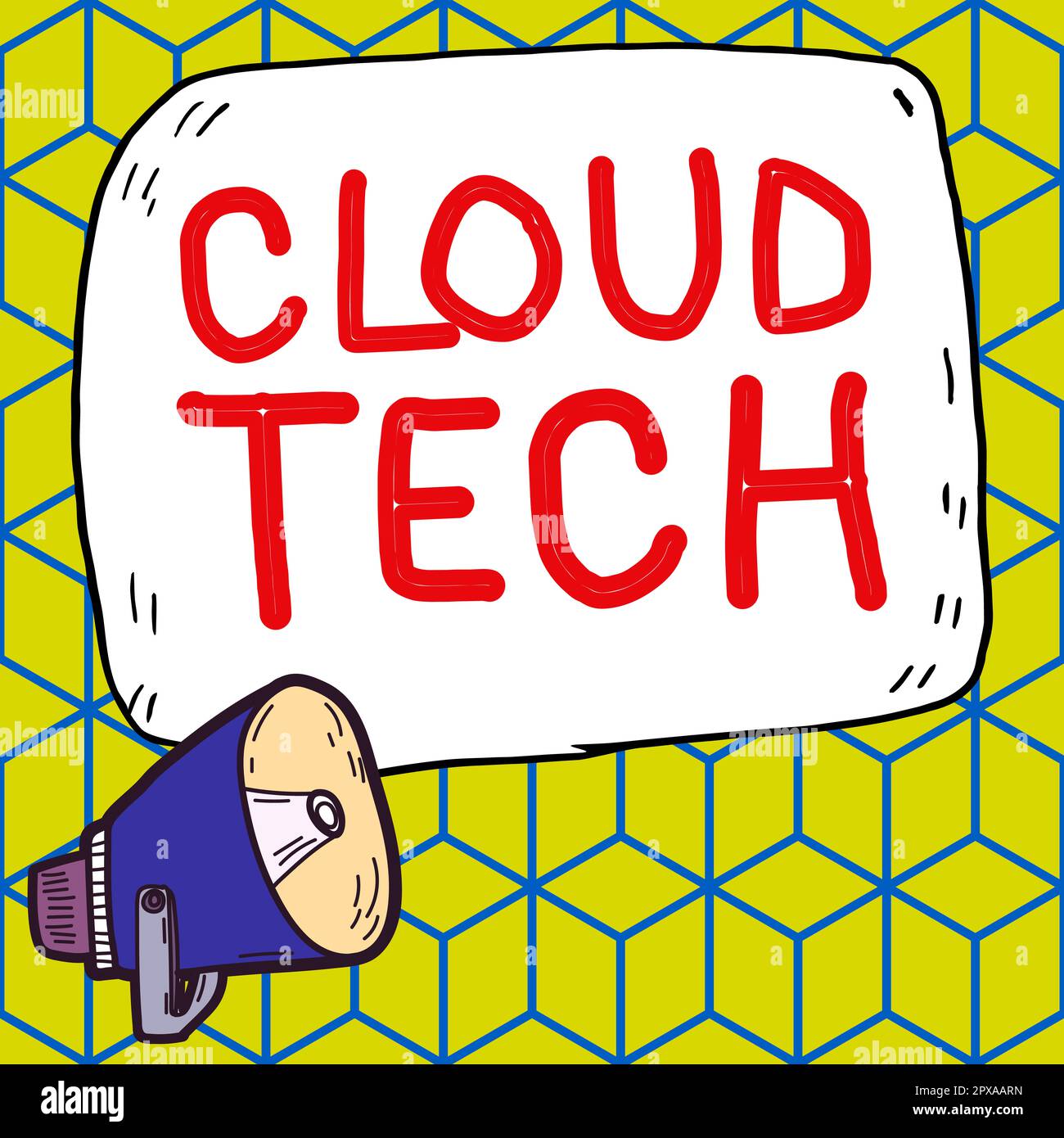 Handwriting text Cloud Tech, Word for storing and accessing data and programs over the Internet ...